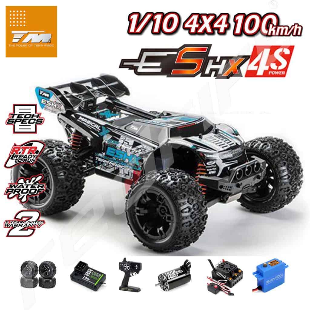 Team Magic: 1/10 E5 HX 4S Brushless Racing Monster 4X4 Black/Blue ...